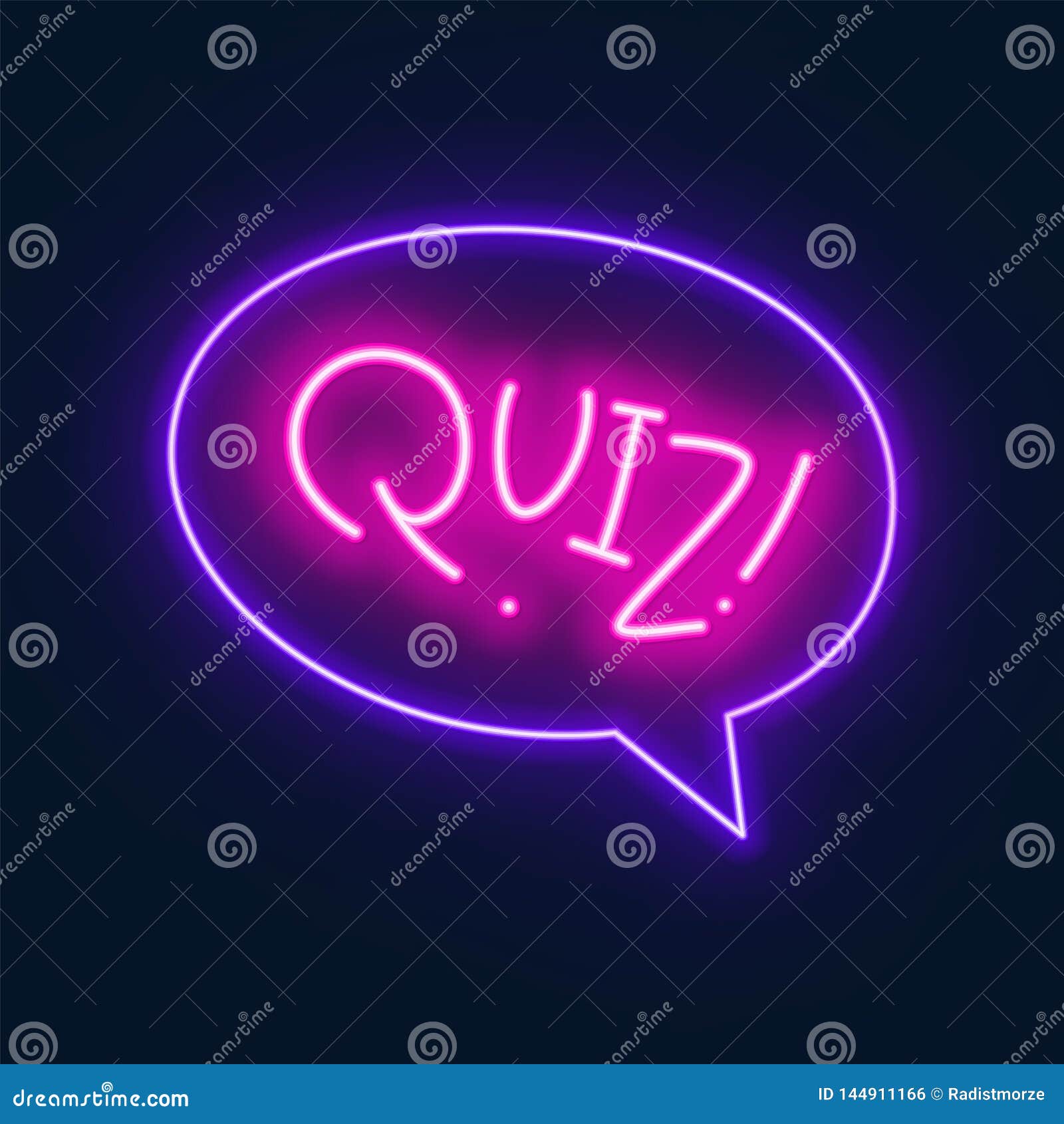 Neon Quiz Sign. Glow Question Mark And Lighting Frame. Party Led Banner ...
