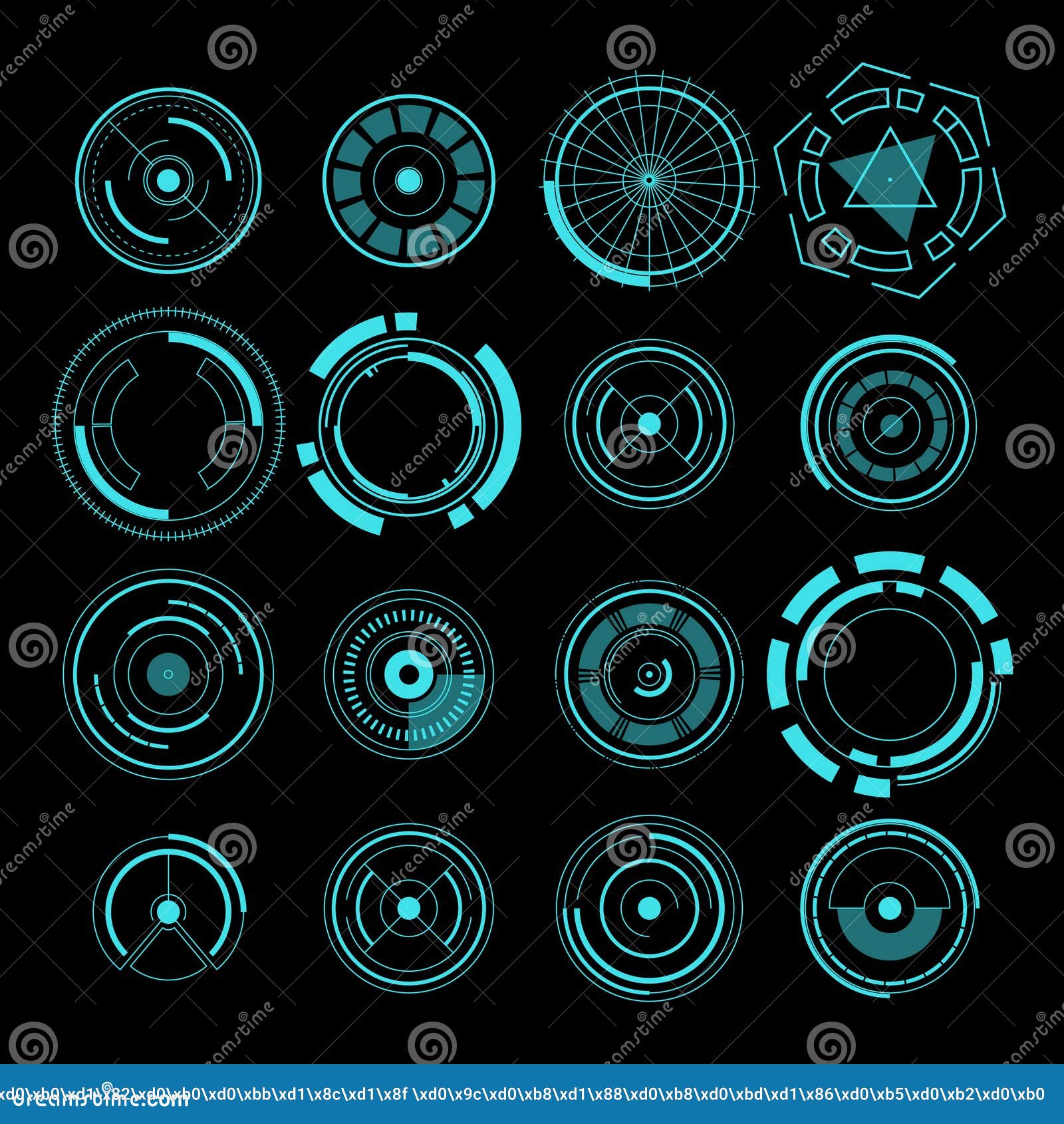 Neon Radar. Virtual Interface. Digital Game Viewfinder. GPS Technology ...