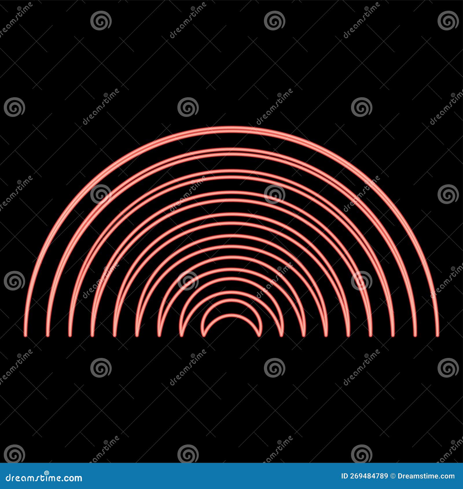 Neon Radio Wave Wireless Red Color Vector Illustration Image Flat Style ...