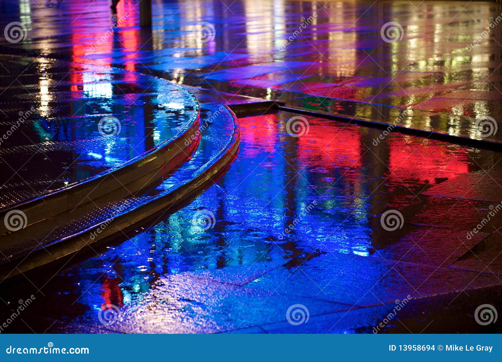Neon Rain stock photo. Image of rain, drip, ripples, color - 13958694