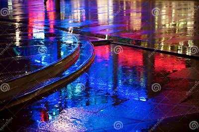 Neon Rain stock photo. Image of rain, drip, ripples, color - 13958694