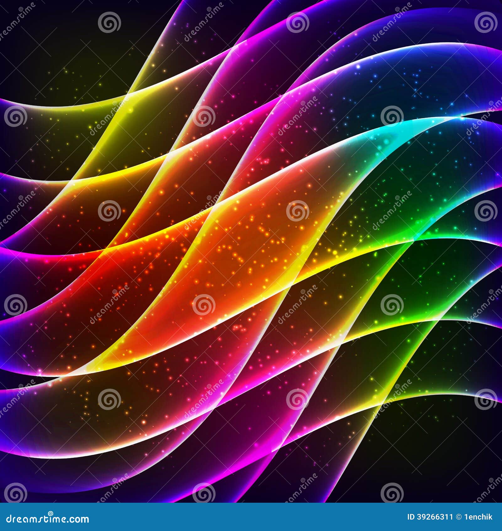 Neon Rainbow Waves Vector Background Stock Vector - Illustration of ...