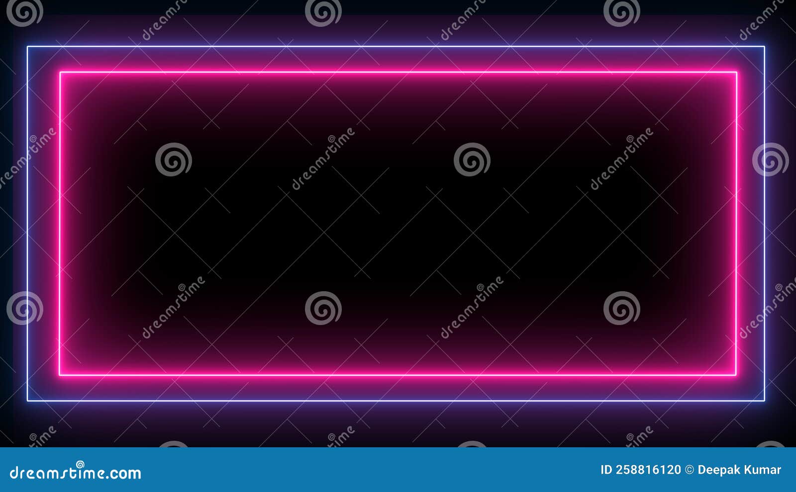Neon Rectangle Frame or Neon Lights Stock Illustration - Illustration ...