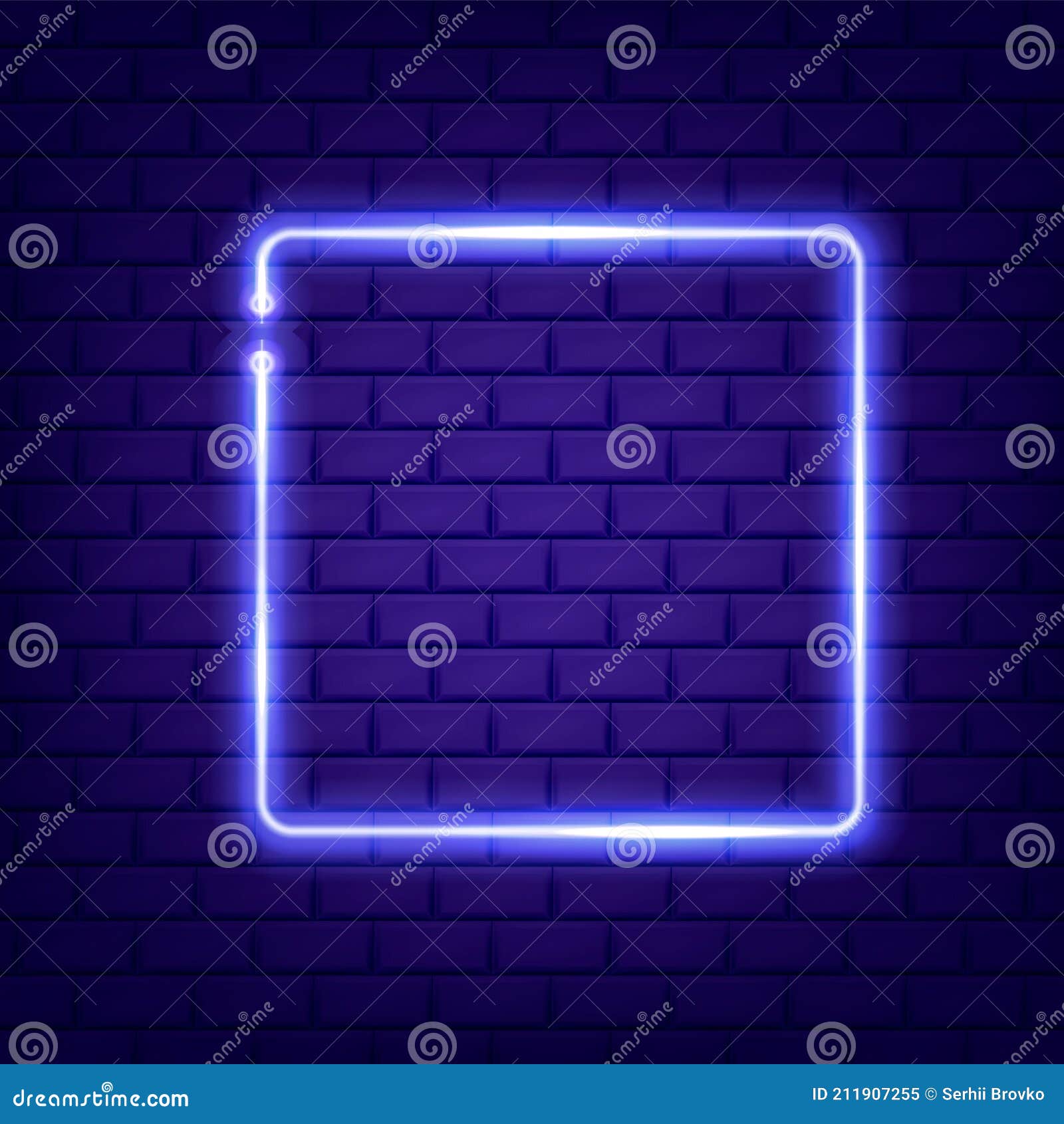 Neon Rectangle Frame or Neon Lights Sign. Vector Illustration Stock ...