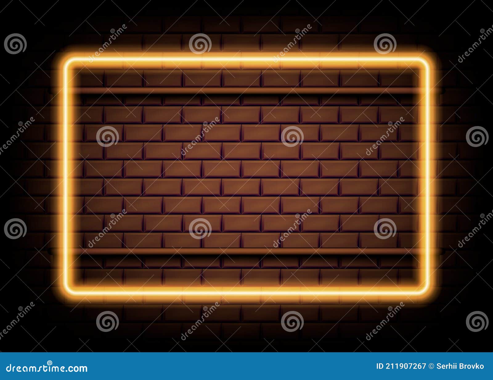 Neon Rectangle Frame or Neon Lights Sign. Vector Illustration Stock ...