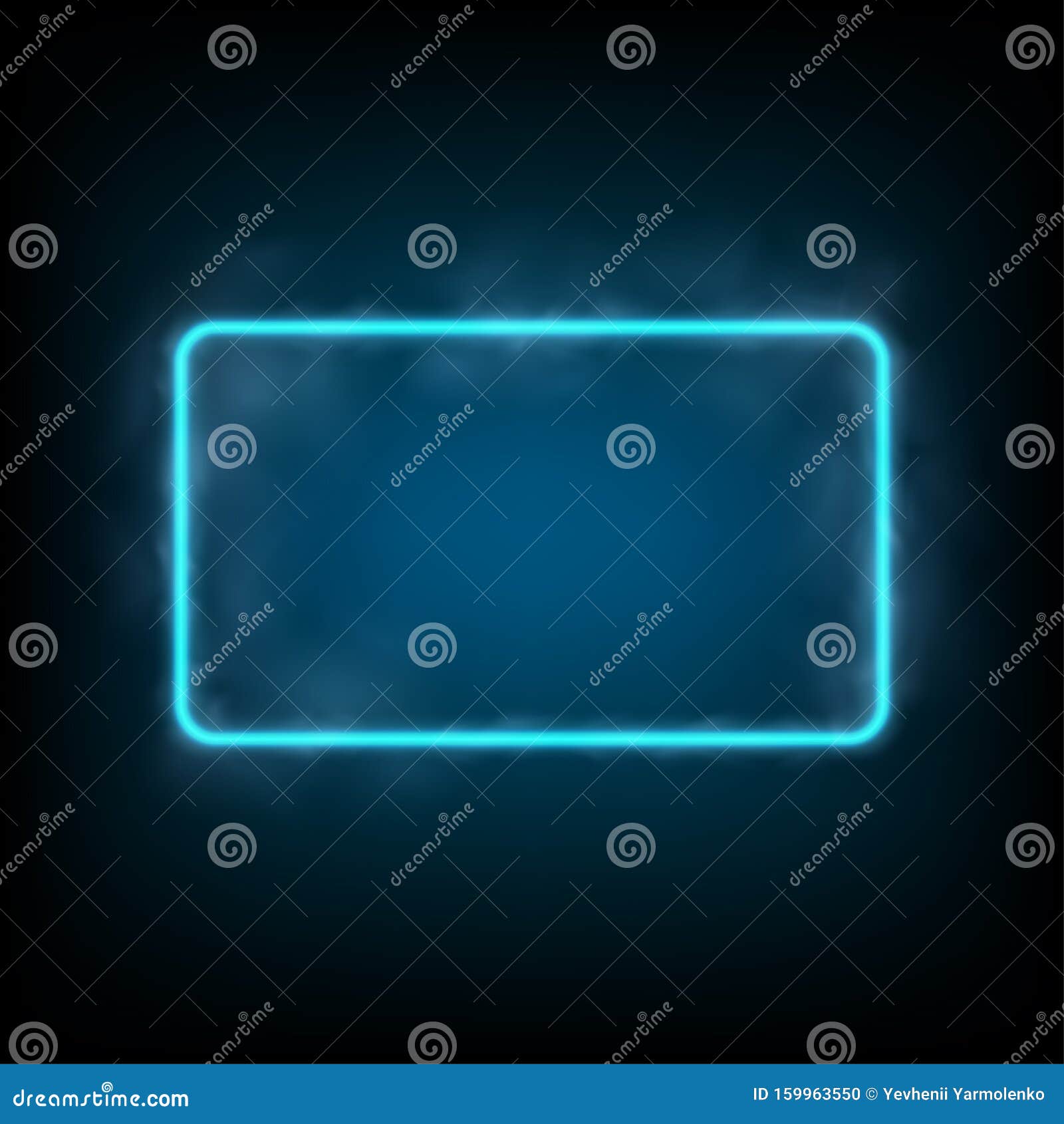 Neon Frame. Rectangle Or Square Shape Glow Border On The Black ...