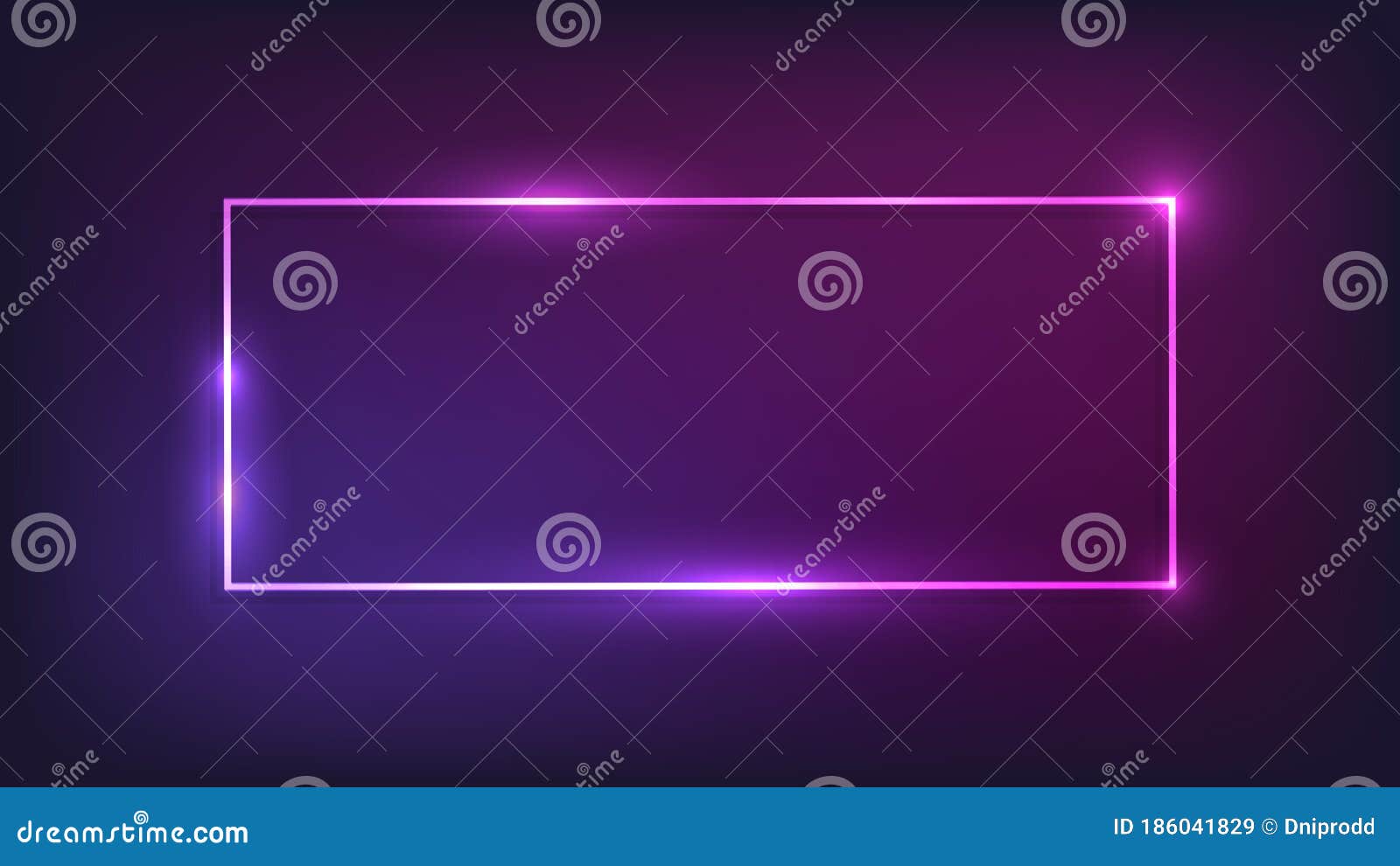 Neon Rectangular Frame, For Photos And Presentation Design. Border On ...
