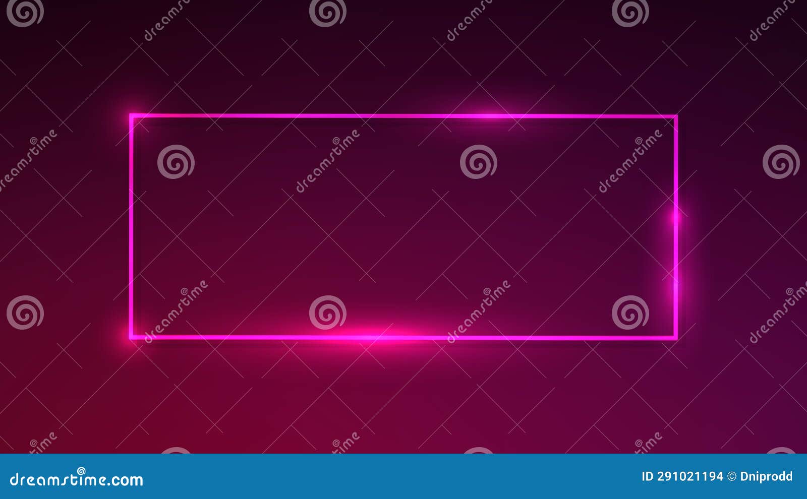 Neon Rectangular Frame with Shining Effects Stock Vector - Illustration ...