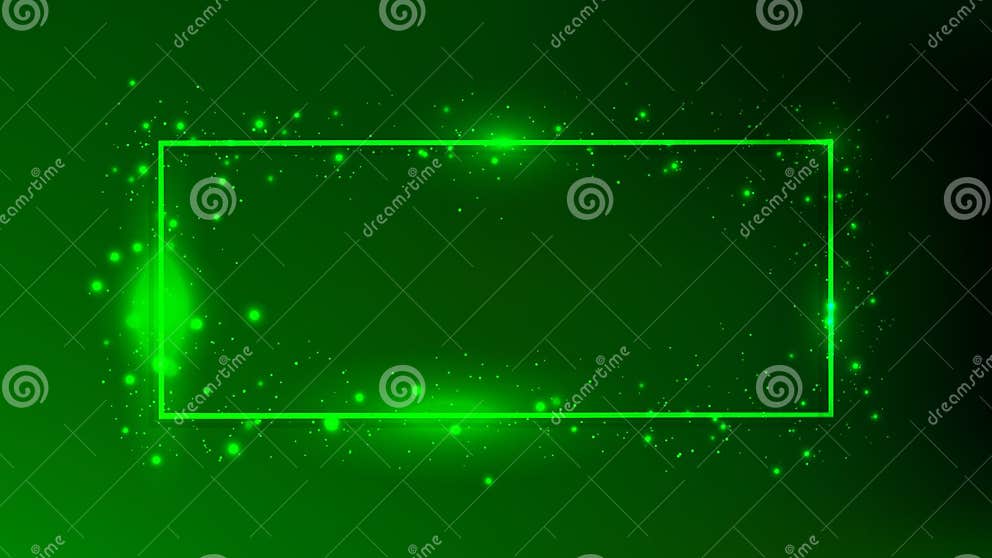 Neon Rectangular Frame with Shining Effects and Sparkles Stock Vector ...