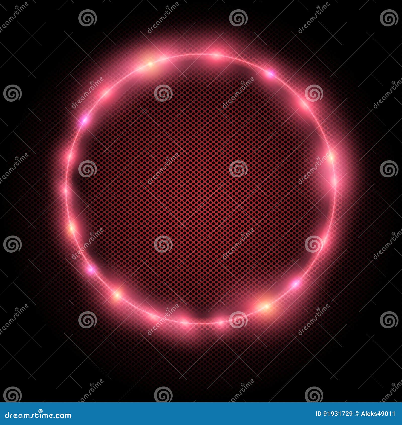Neon red circle stock vector. Illustration of banner - 91931729