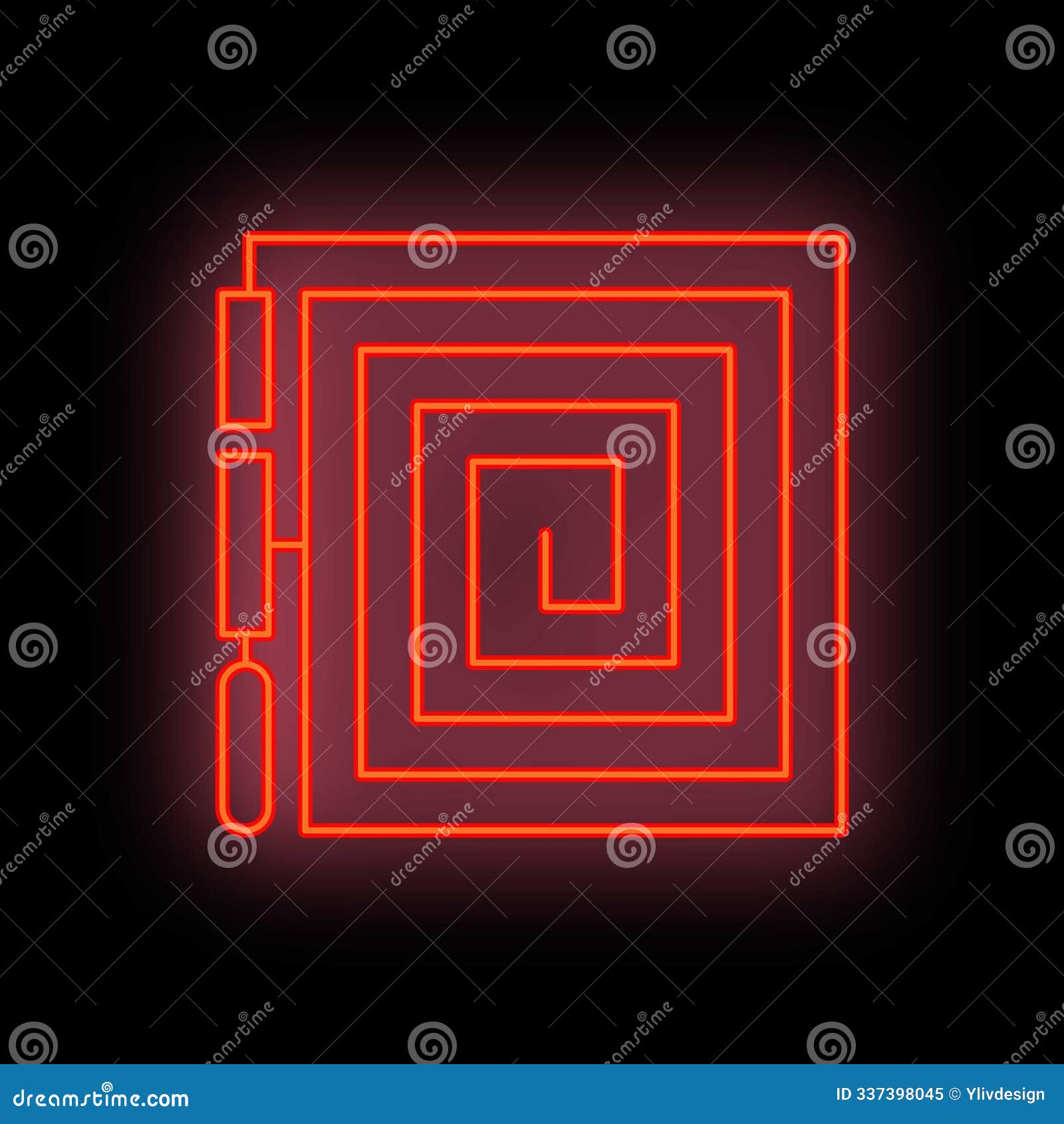 Neon Red Cpu Chip Processing Data on Motherboard Stock Illustration ...