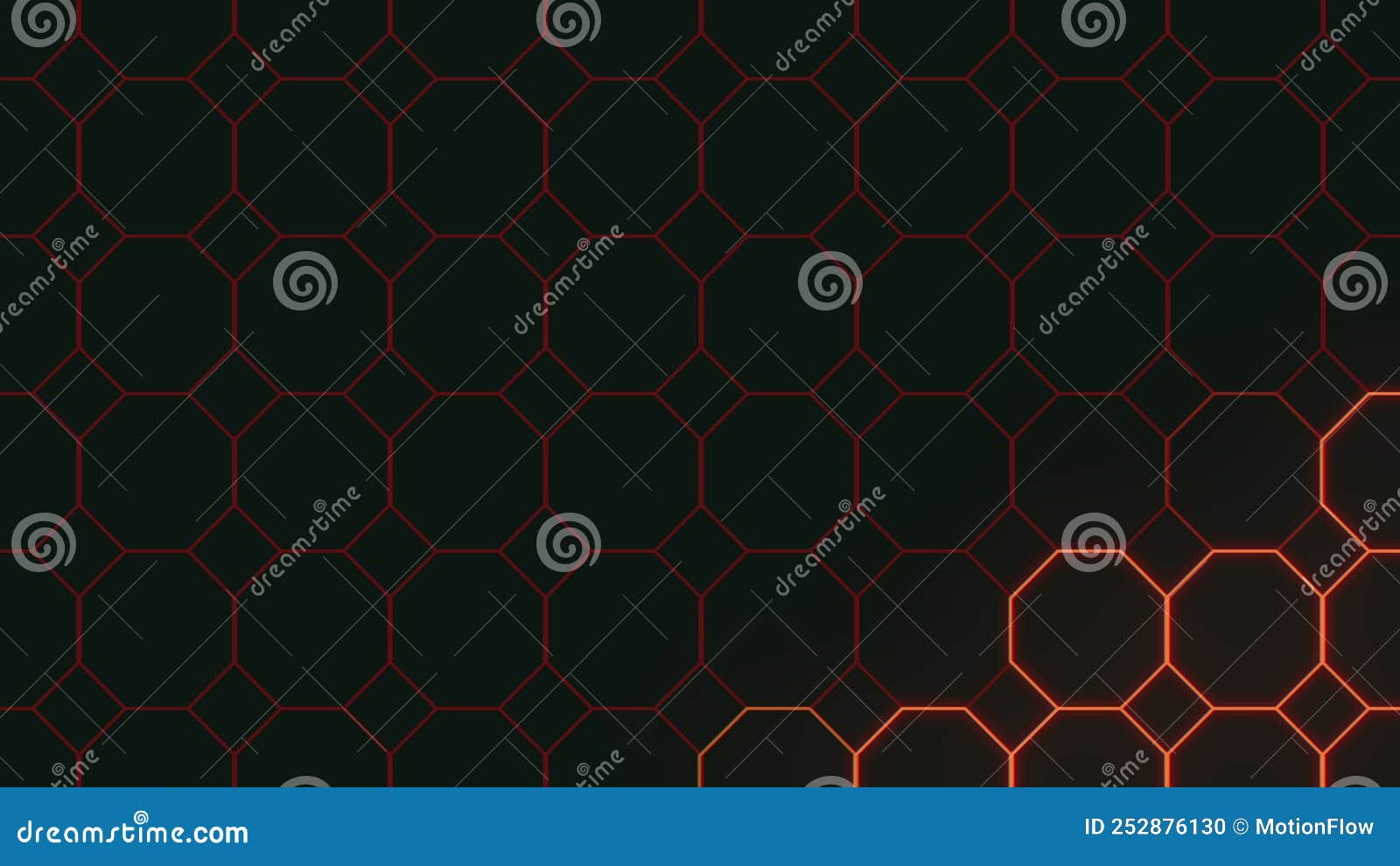 Neon Red Geometric Hexagons Pattern with Pulse Effect Stock Footage ...