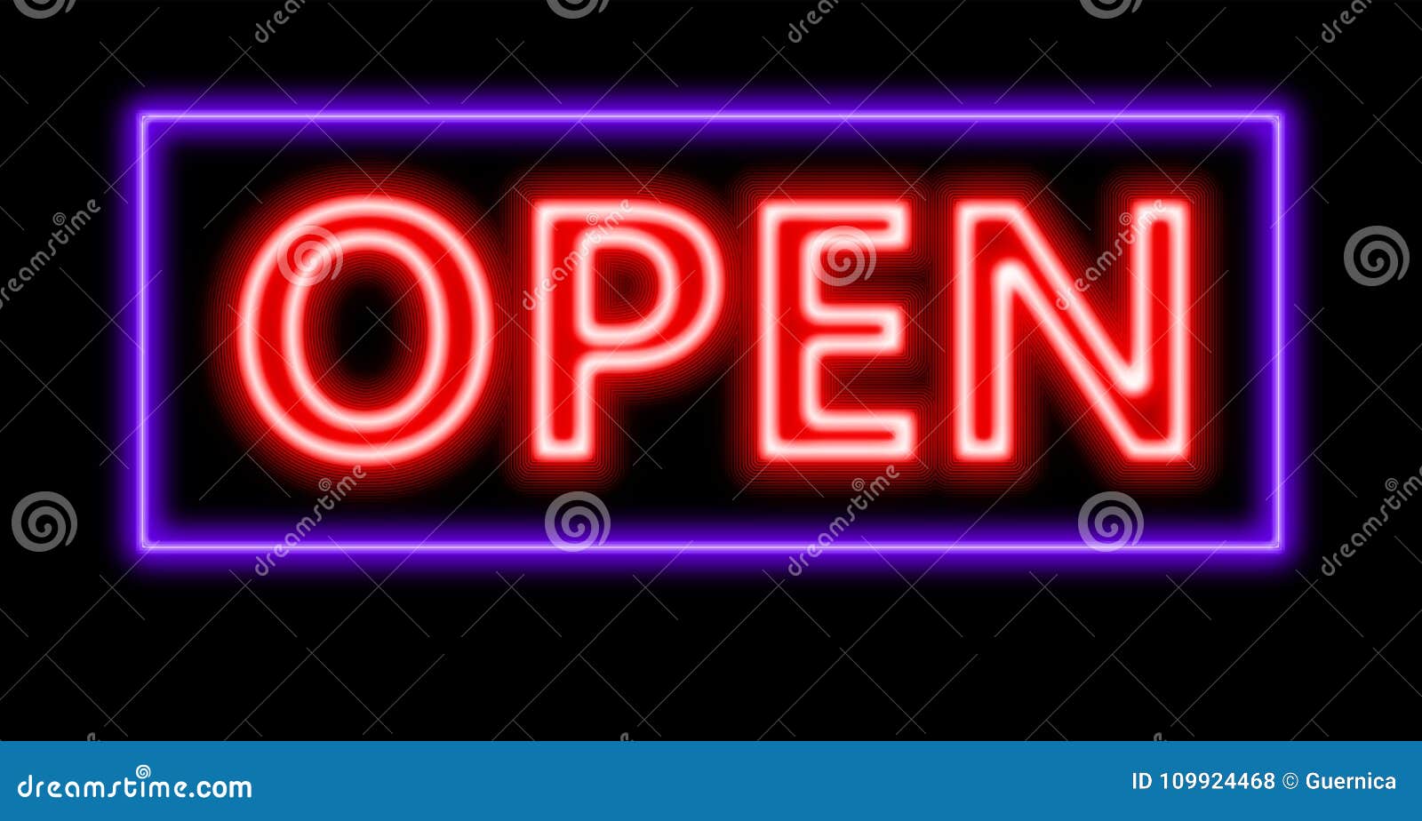 Neon red open sign stock illustration. Illustration of restaurant ...