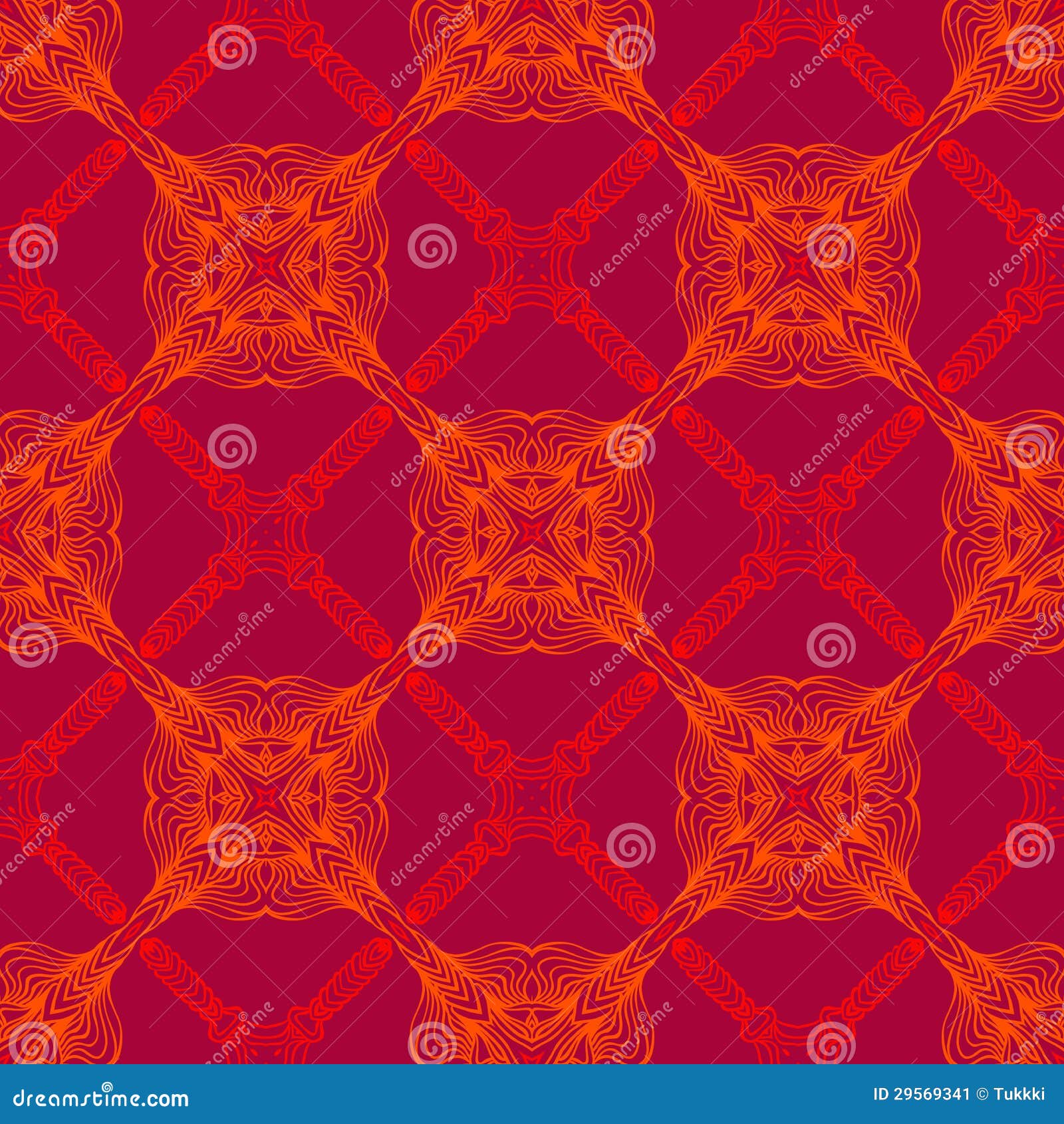 Neon Red Pattern with Renaissance Motifs Stock Vector - Illustration of ...