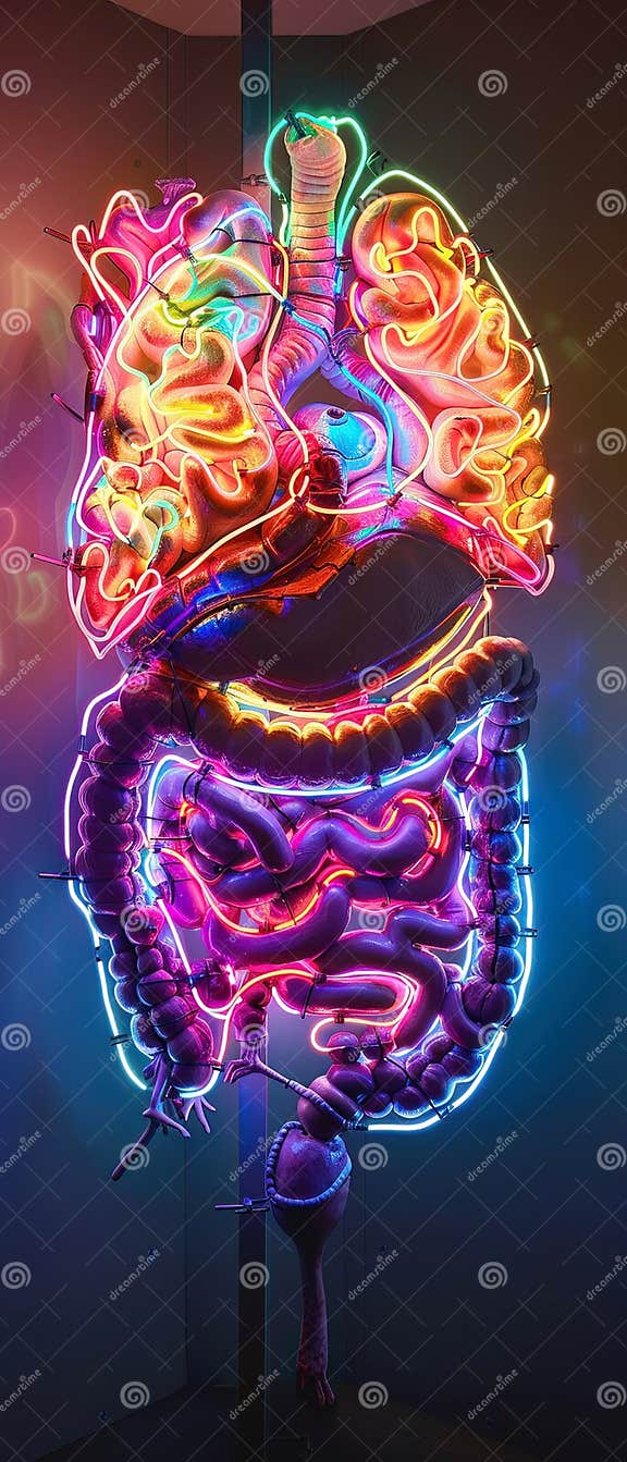 A Neon Representation of the Digestive System Affected by Ulcerative ...