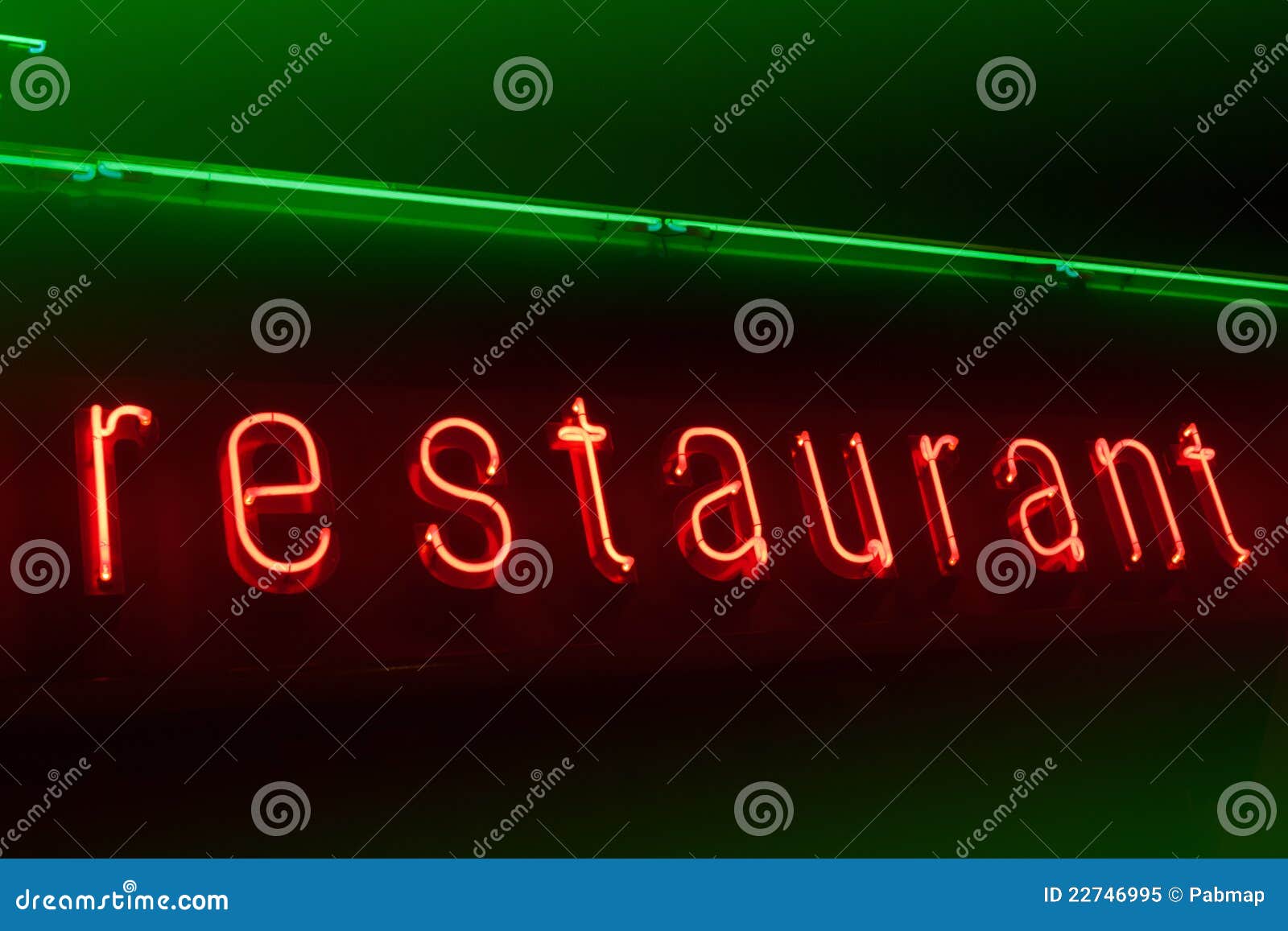 Neon restaurant signboard stock image. Image of tube - 22746995