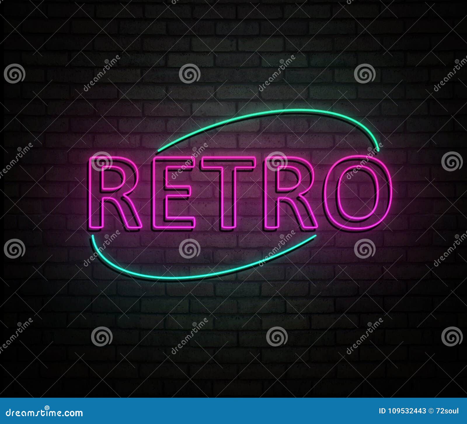 Neon retro concept. stock illustration. Illustration of sign - 109532443