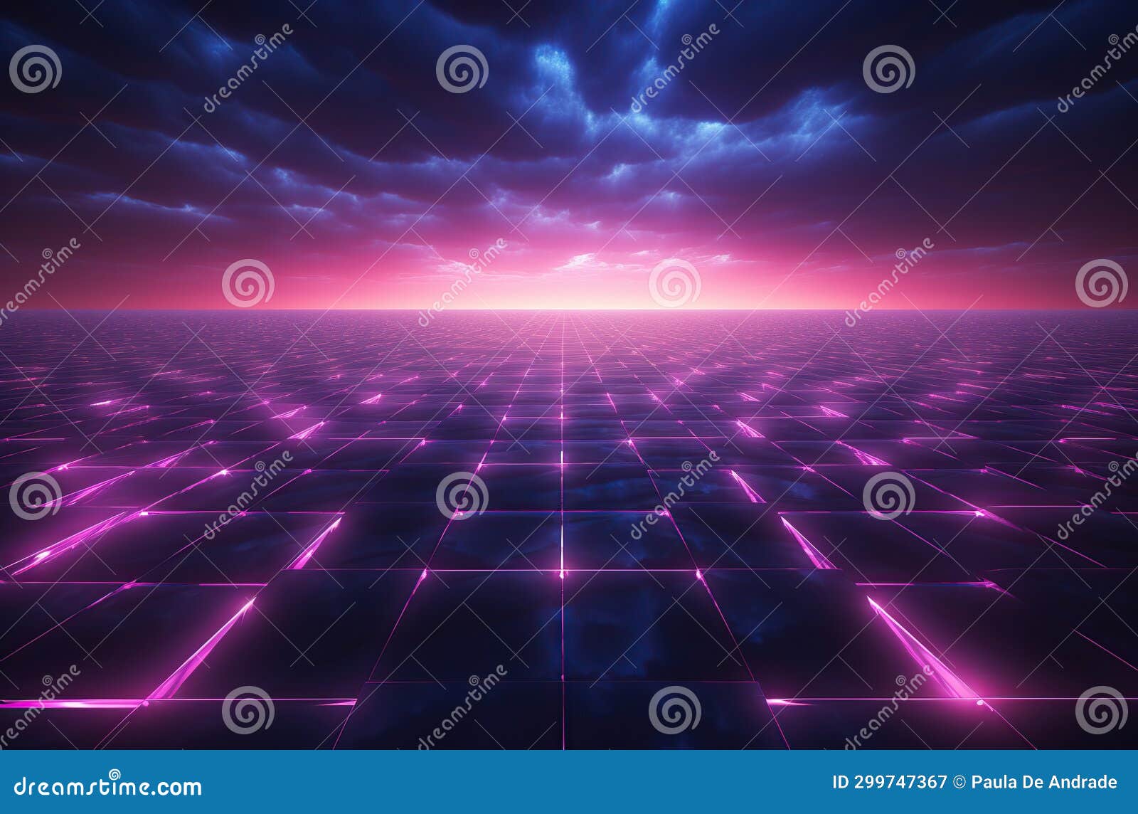 Neon retro grid background stock illustration. Illustration of ...