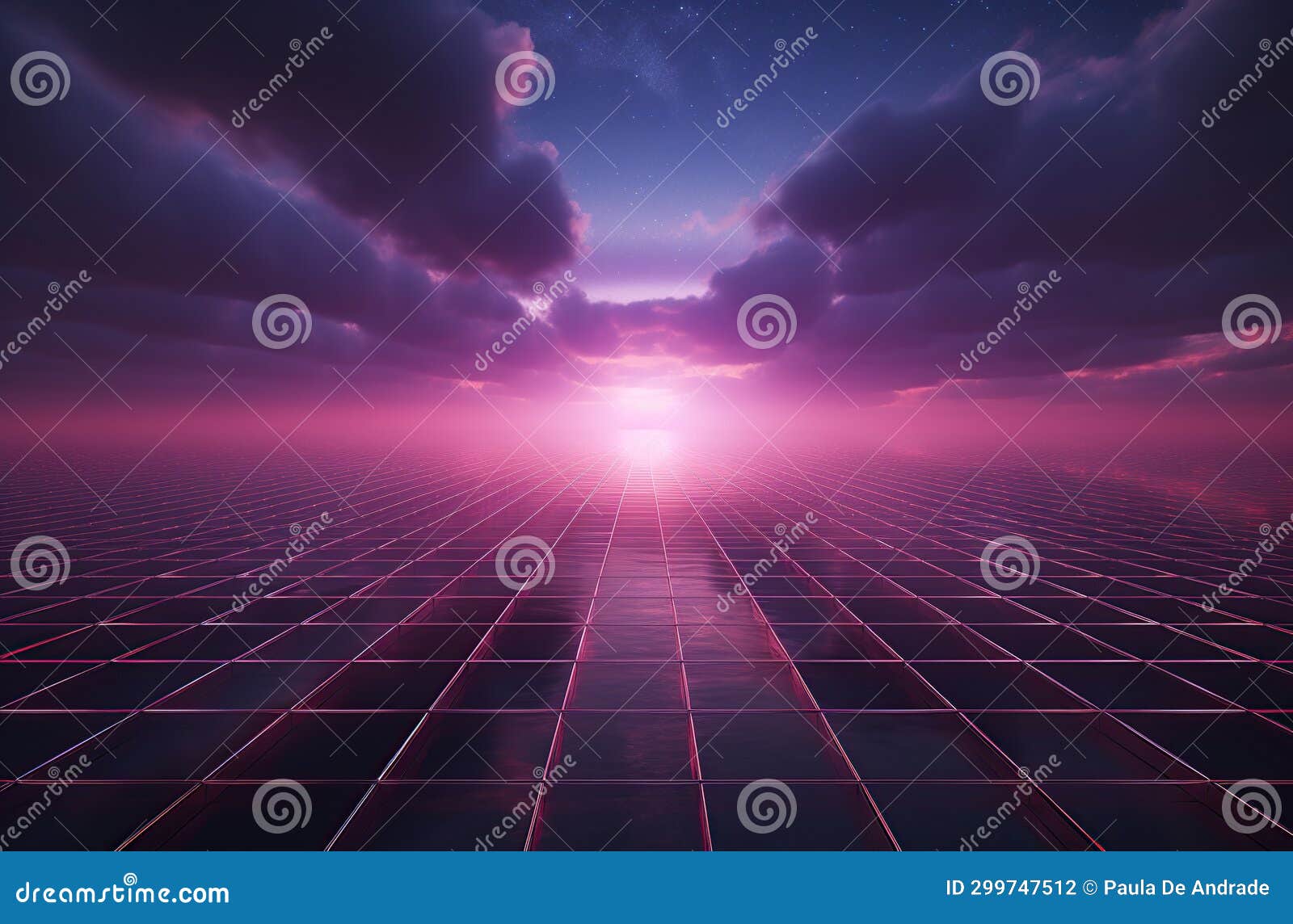 Neon retro grid background stock illustration. Illustration of party ...