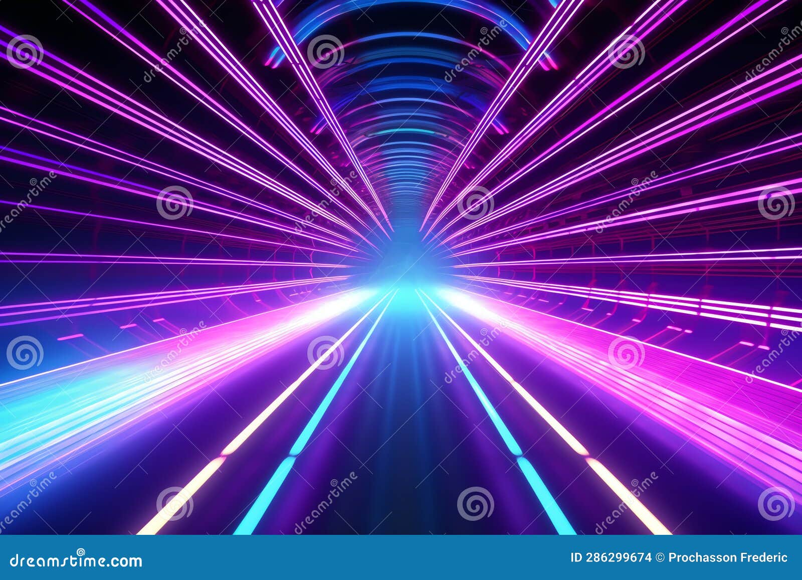 Neon road, AI generated stock illustration. Illustration of cloud ...
