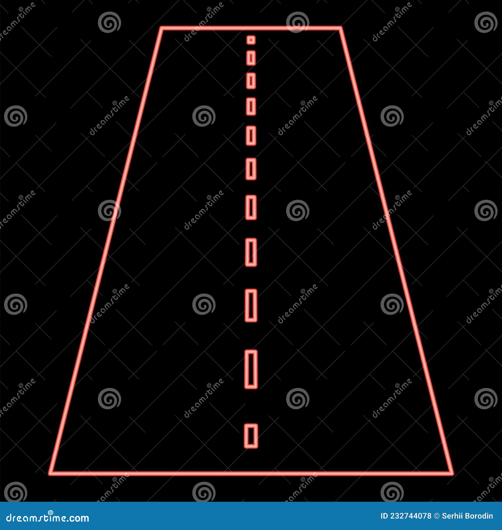 Neon Road Red Color Vector Illustration Flat Style Image Stock Vector ...