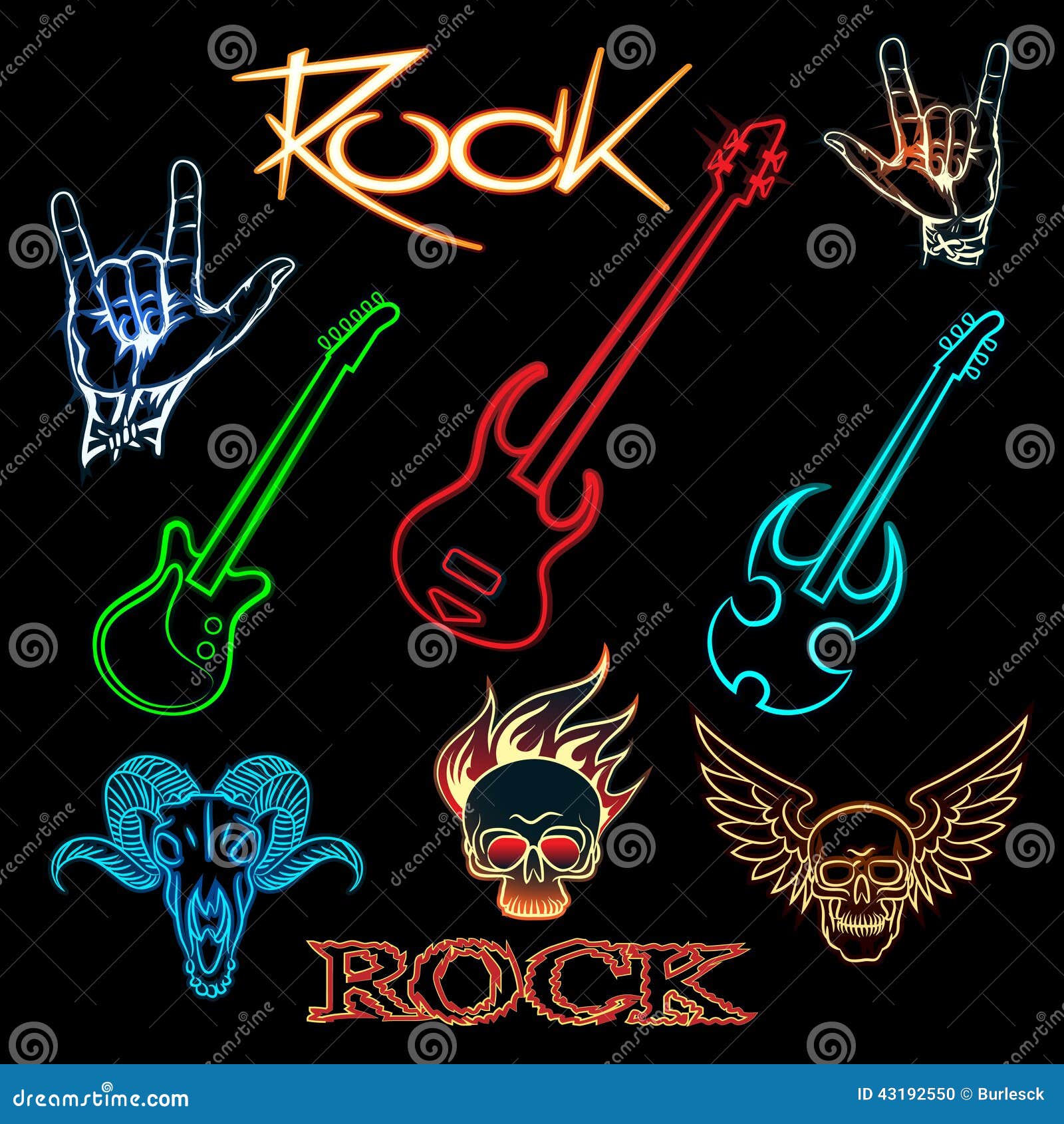 Neon Rock Legends: Stadium Spectacle Stock Illustration | CartoonDealer ...