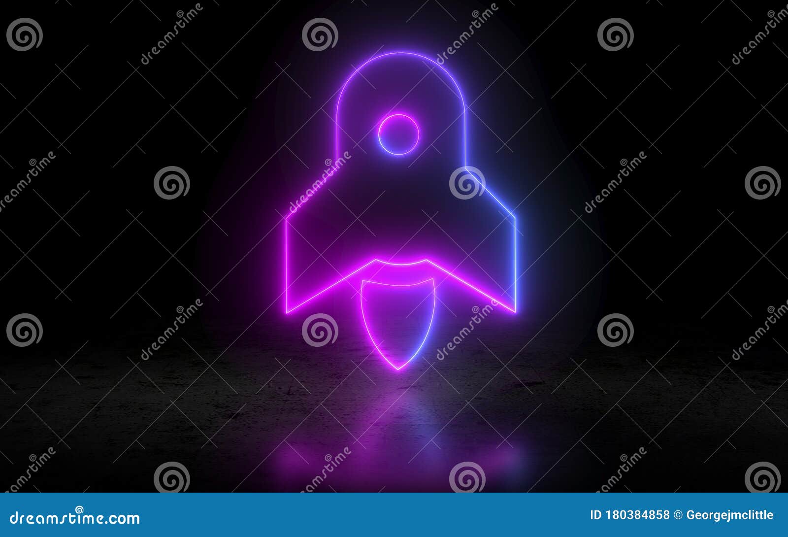 Neon rocket icon stock illustration. Illustration of graphic - 180384858