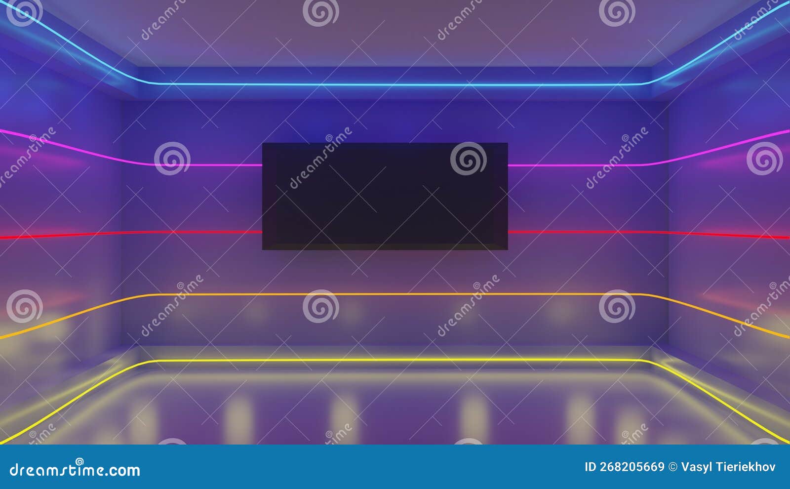 Neon Room with a Place for Advertising Stock Illustration ...