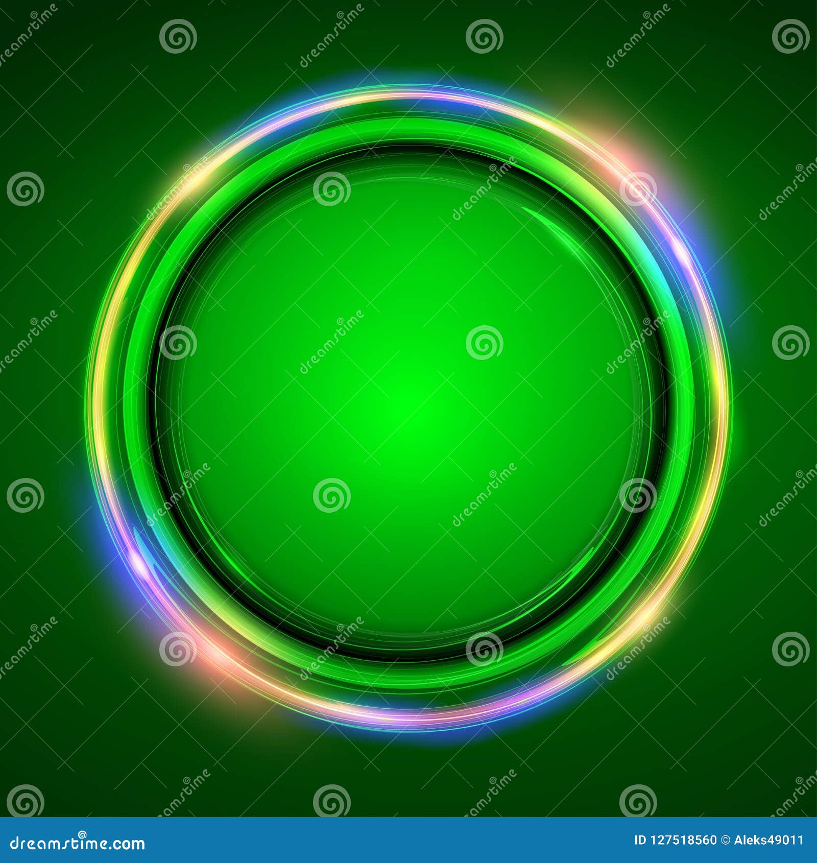 Neon Round Frame .Abstract Background with Led Light Effect Stock ...