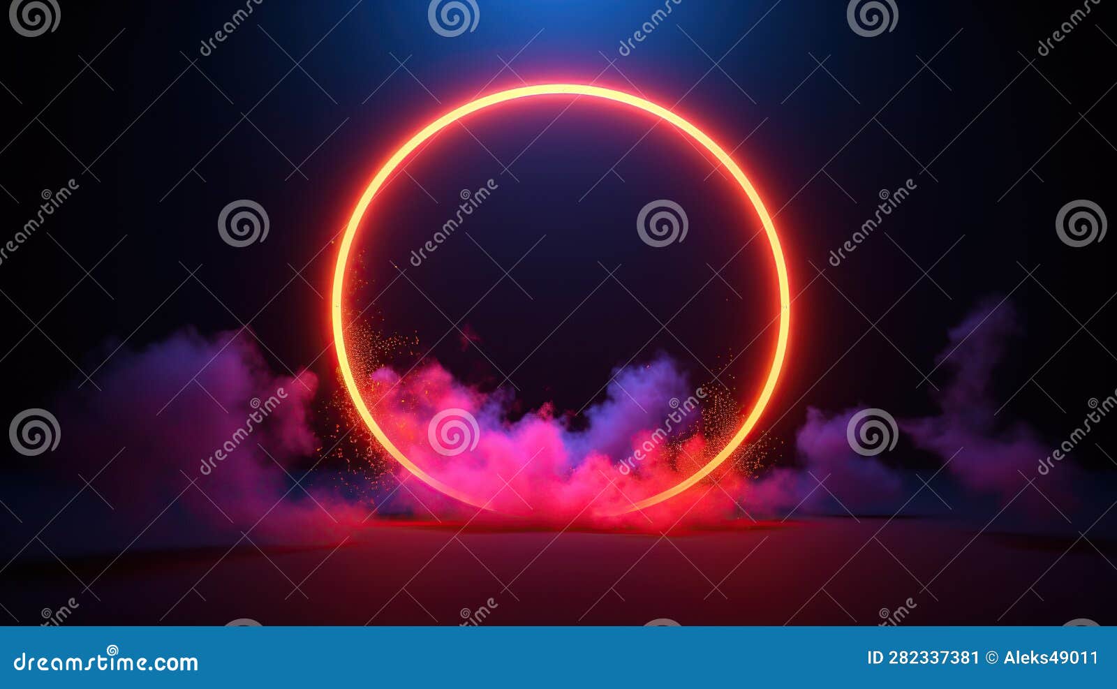 Neon Round Frame .Disco Banner .Bright Advertising Frame Stock ...