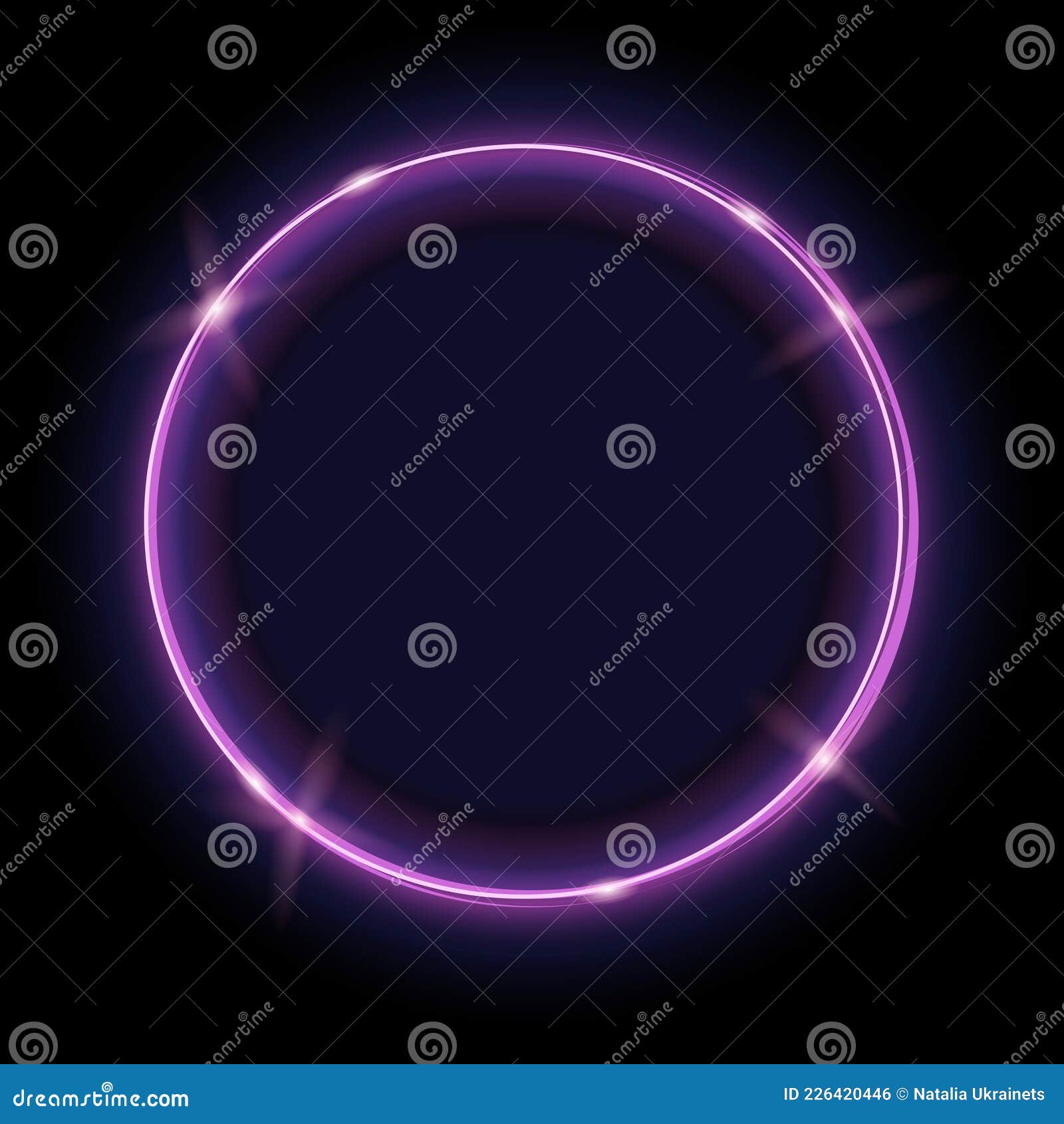 Neon round frame stock vector. Illustration of light - 226420446