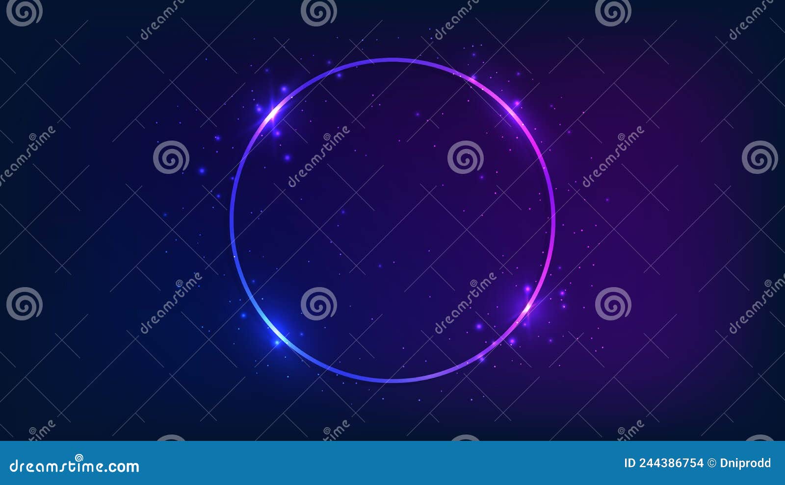 Neon Round Frame with Shining Effects Stock Vector - Illustration of ...