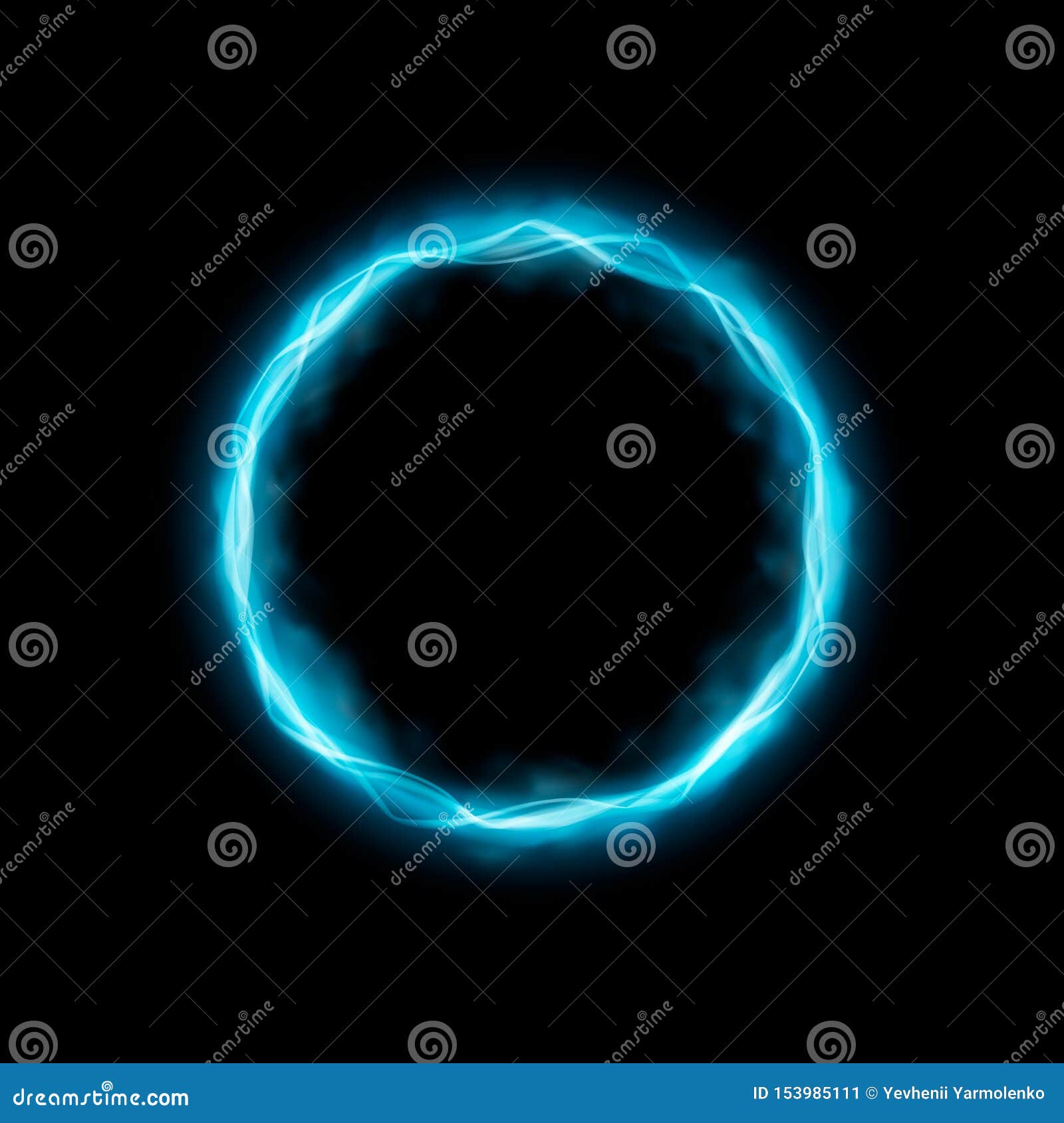 Round Frame with Glowing and Light. Neon Round Frame with Smoke Banner ...