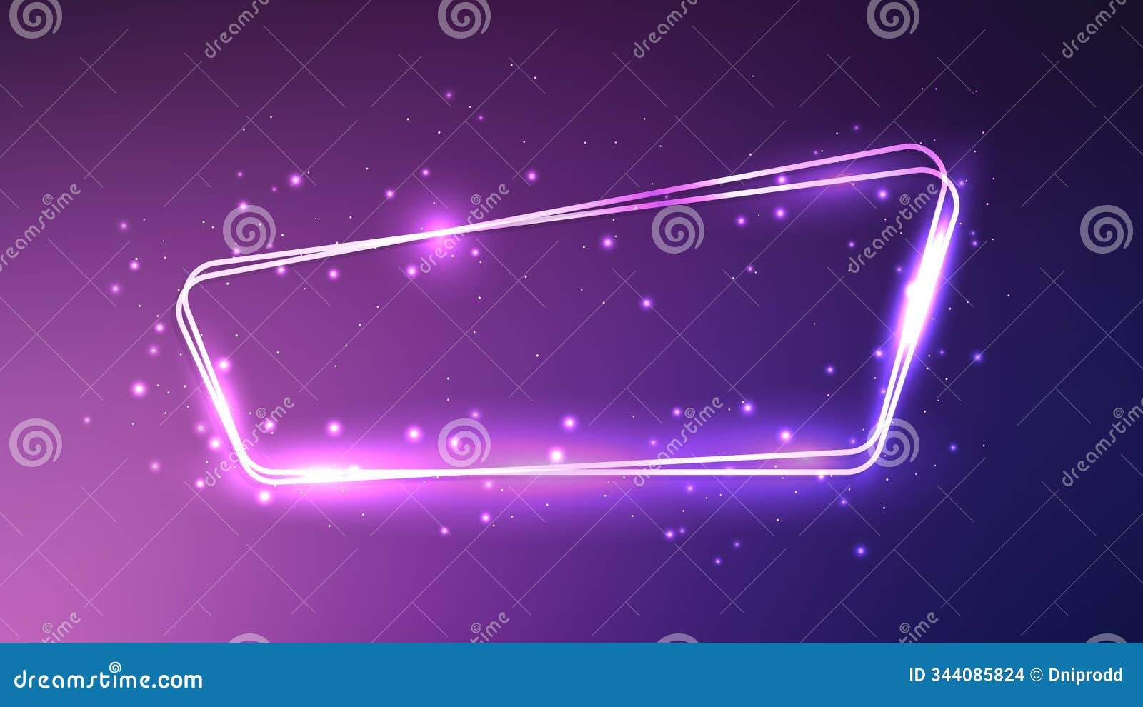 Neon Rounded Double Parallelogram Frame Cartoon Vector | CartoonDealer ...