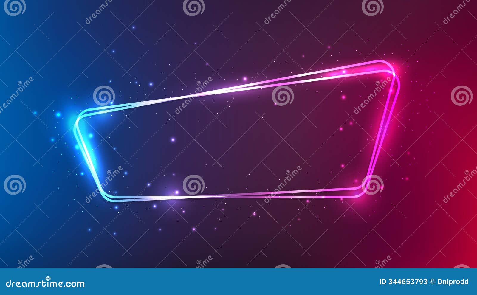 Neon Rounded Double Parallelogram Frame Cartoon Vector | CartoonDealer ...