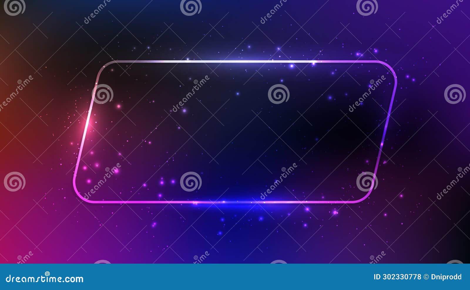 Neon Rounded Parallelogram Frame with Shining Effects and Sparkles ...