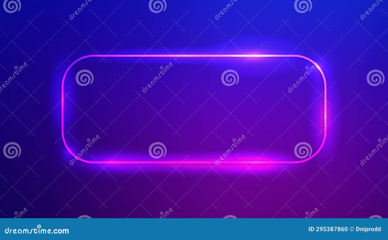 Neon Rounded Rectangle Frame with Shining Effects Stock Illustration ...