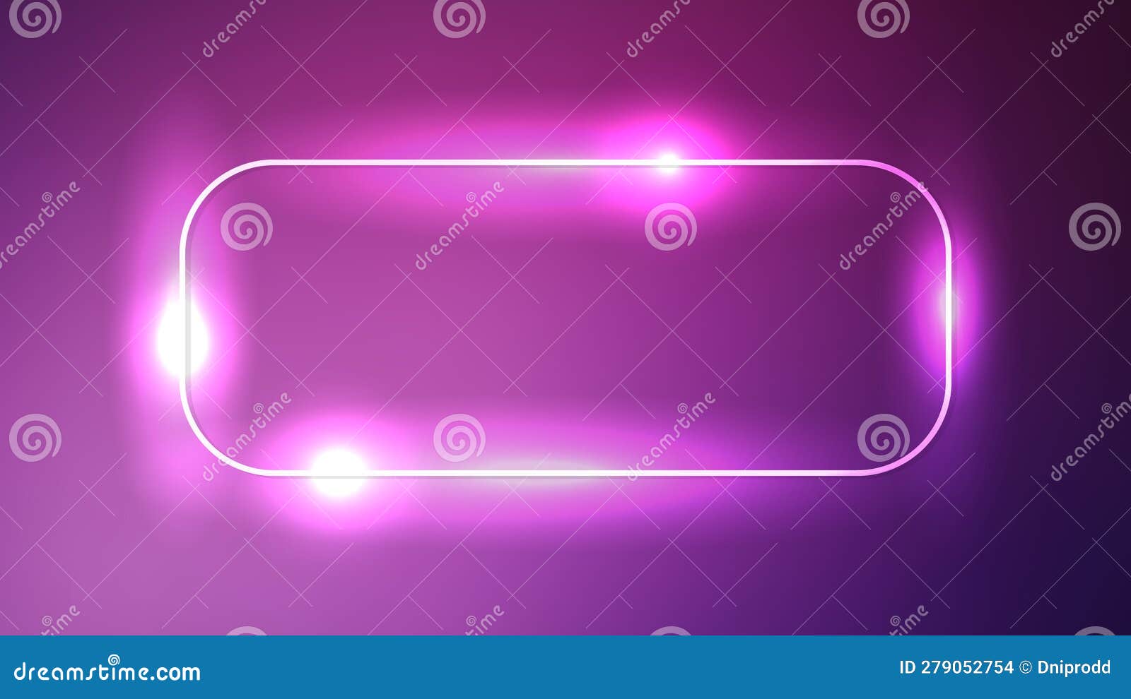 Neon Rounded Rectangle Frame with Shining Effects Stock Vector ...
