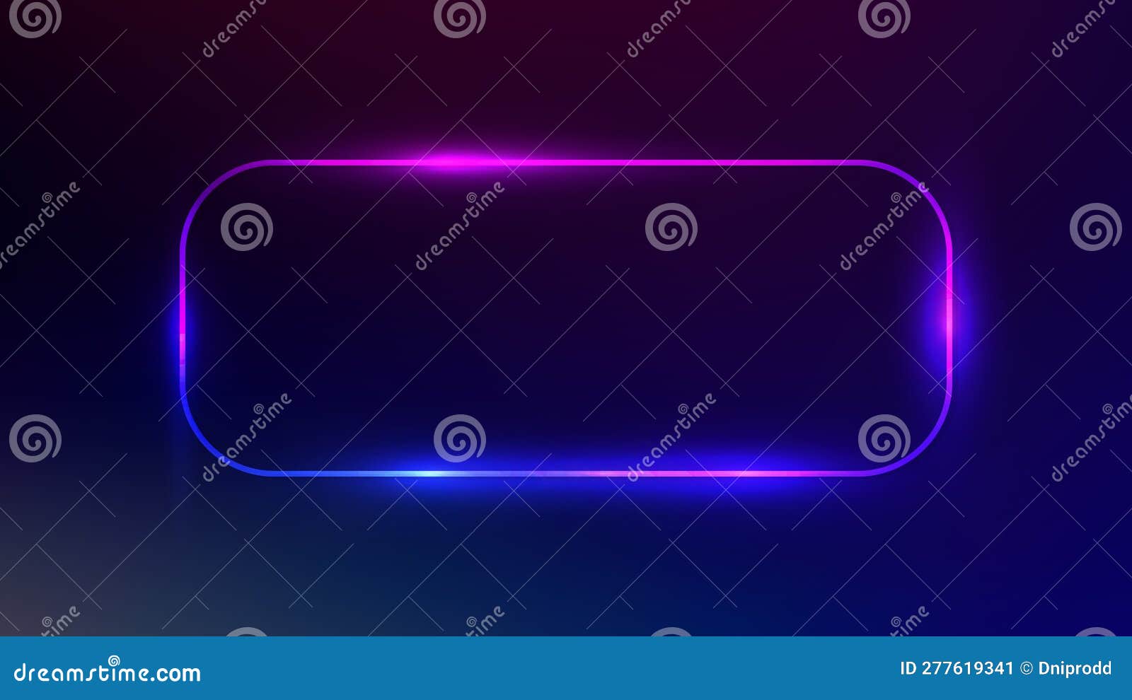 Neon Rounded Rectangle Frame with Shining Effects Stock Vector ...