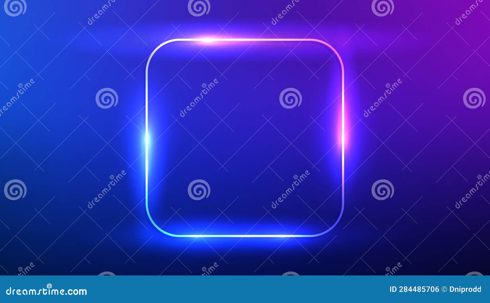 Neon Rounded Square Frame with Shining Effects Stock Vector ...