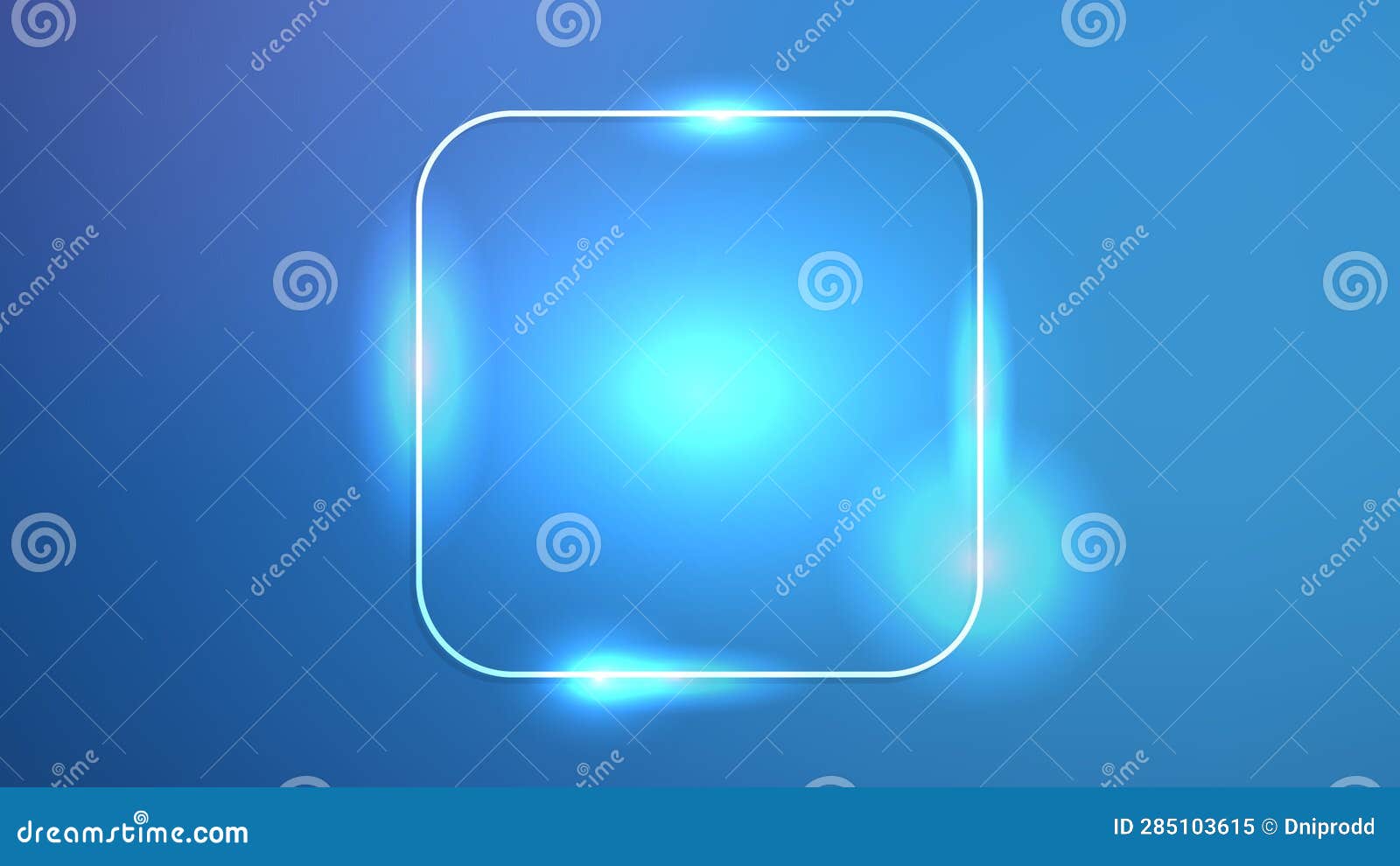 Neon Rounded Square Frame with Shining Effects Stock Vector ...