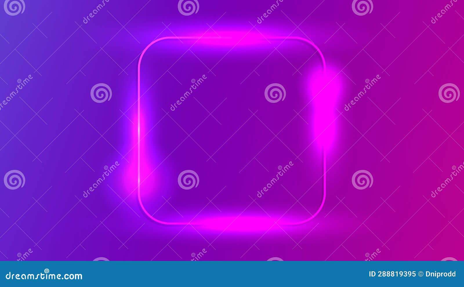 Neon Rounded Square Frame with Shining Effects Stock Illustration ...