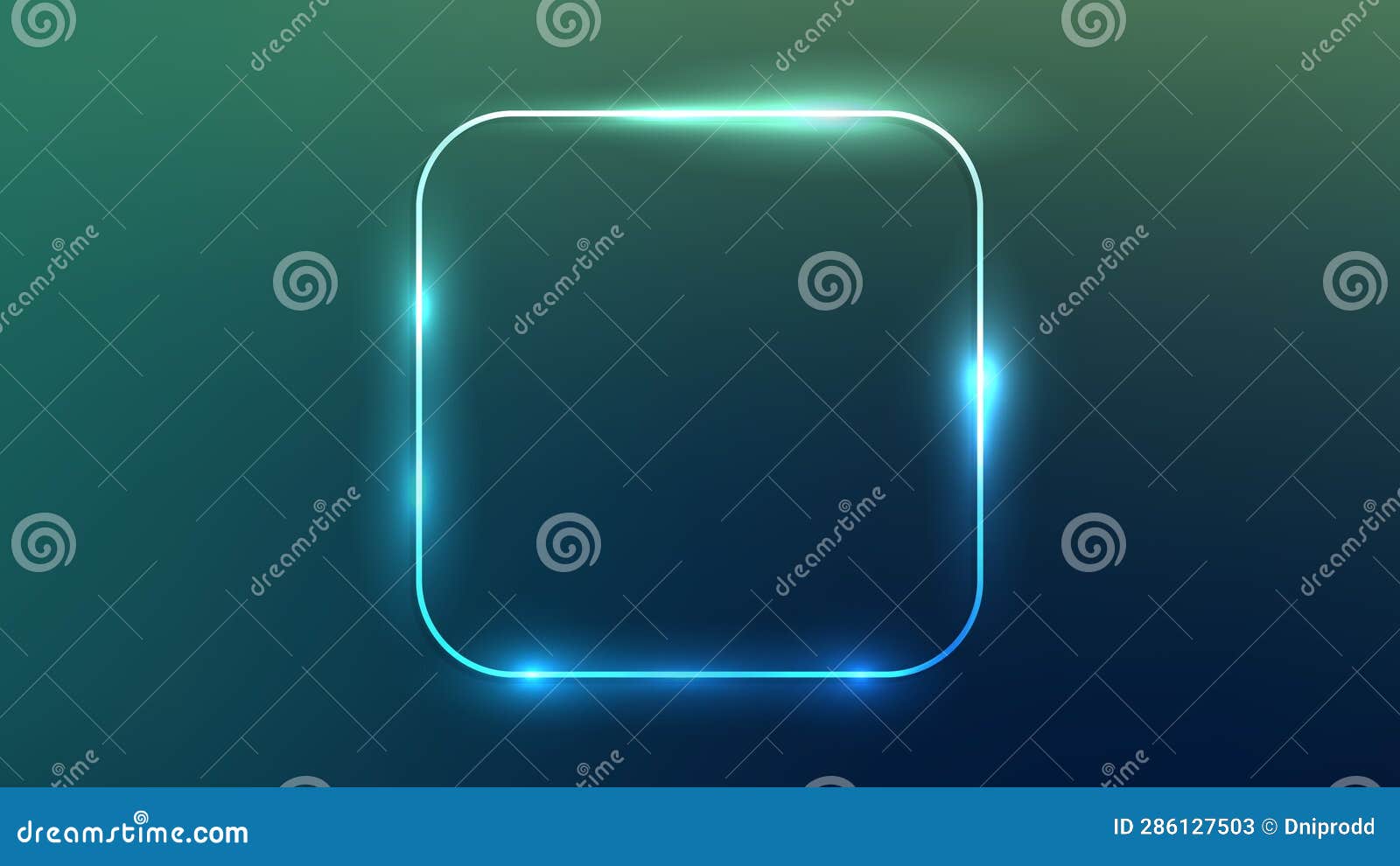 Neon Rounded Square Frame with Shining Effects Stock Vector ...