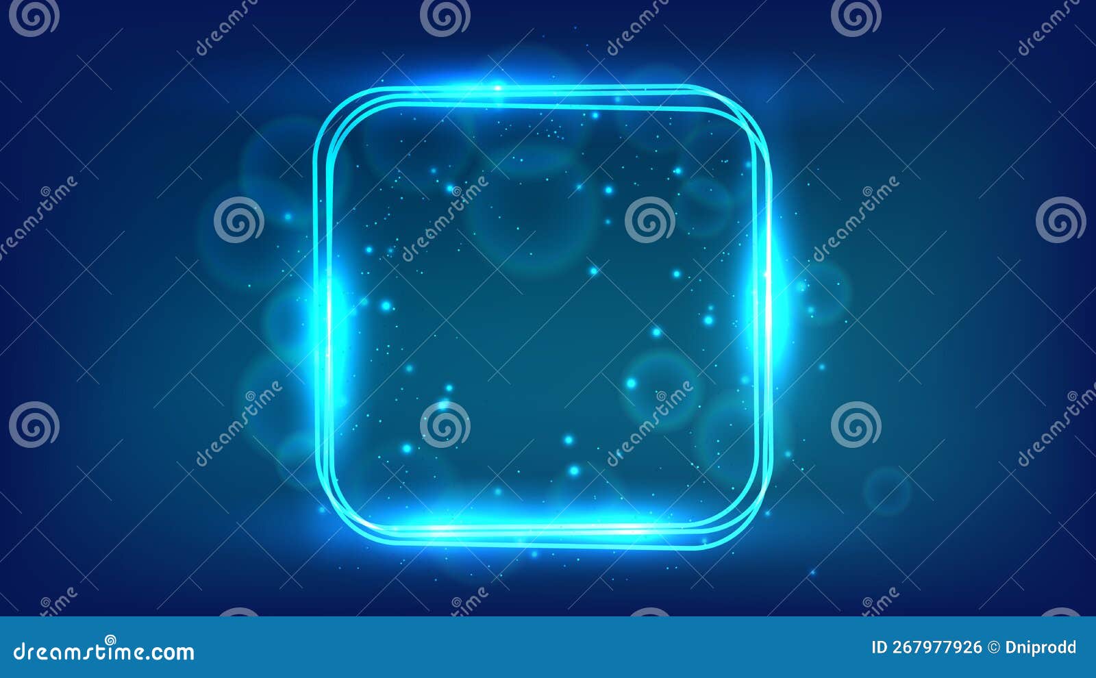 Neon Rounded Square Frame with Shining Effects Stock Vector ...