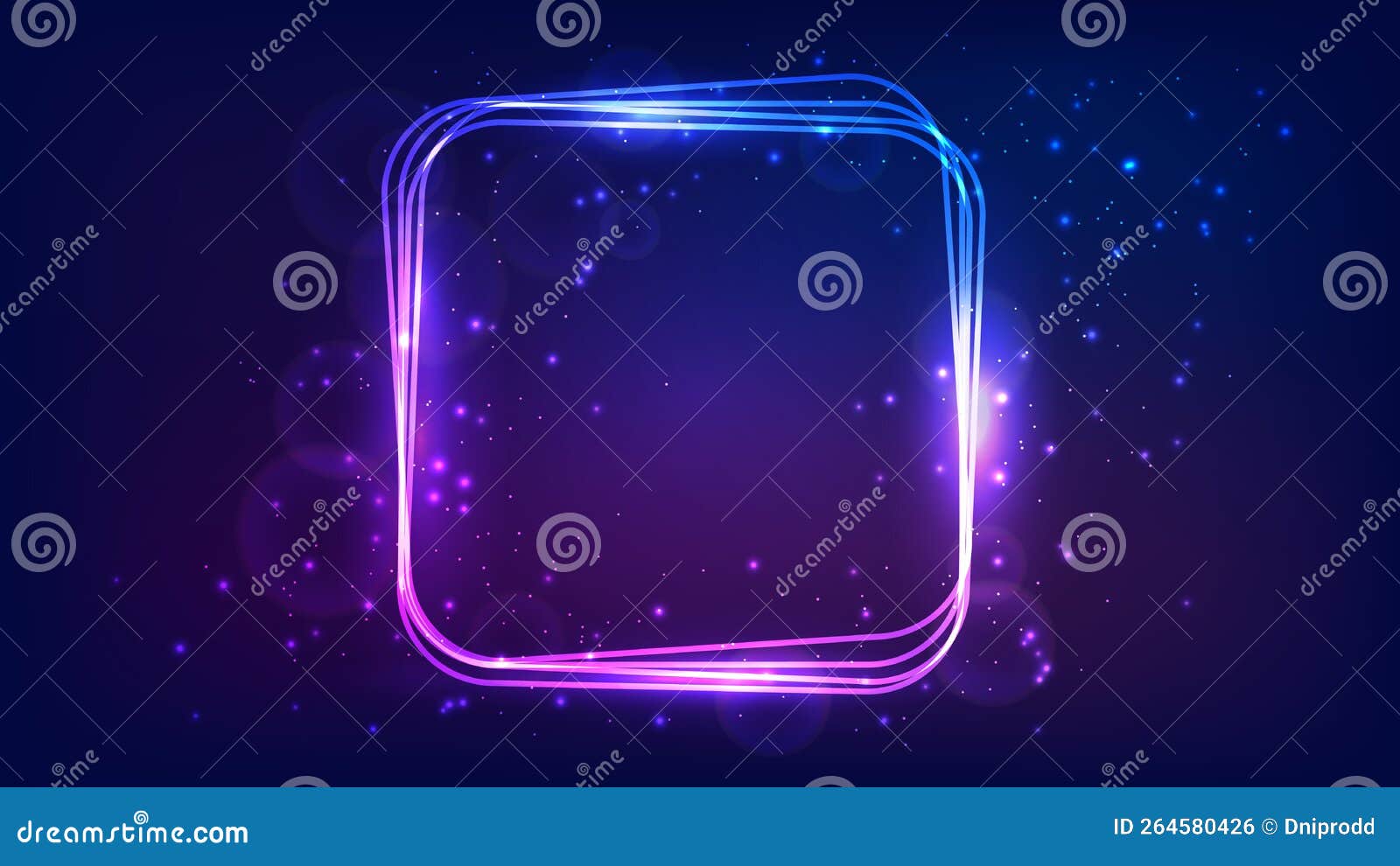 Neon Rounded Square Frame with Shining Effects Stock Vector ...