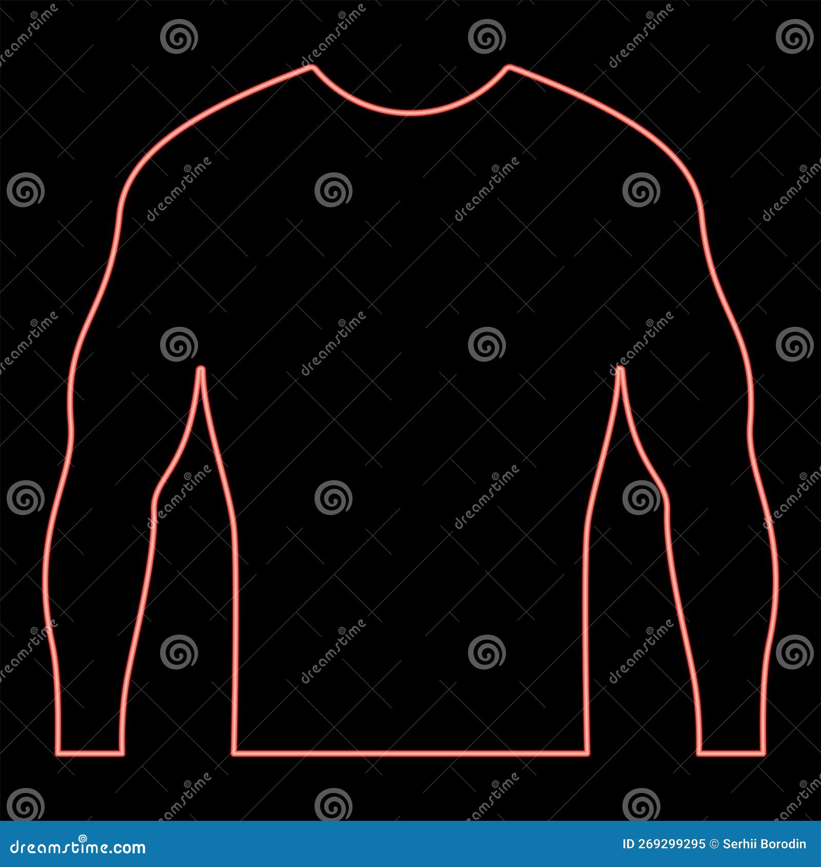 Neon Rushguard Rashguard Red Color Vector Illustration Image Flat Style ...