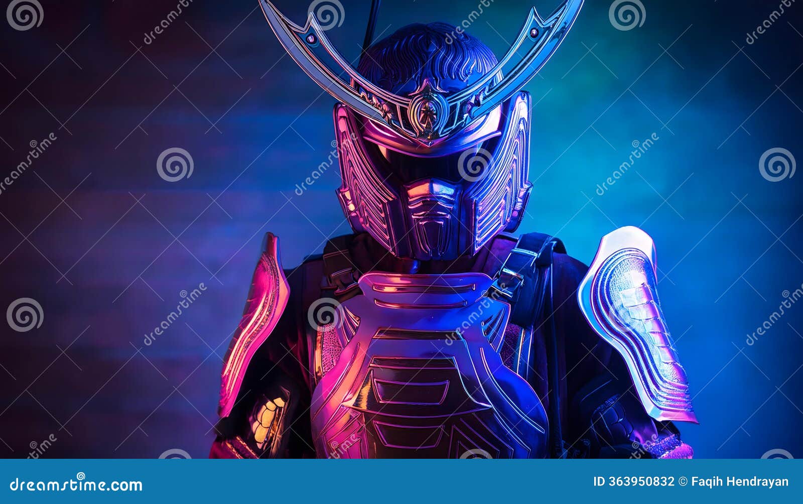 A Samurai In Armor With Two Katanas Emerges From The Japanese Ritual ...