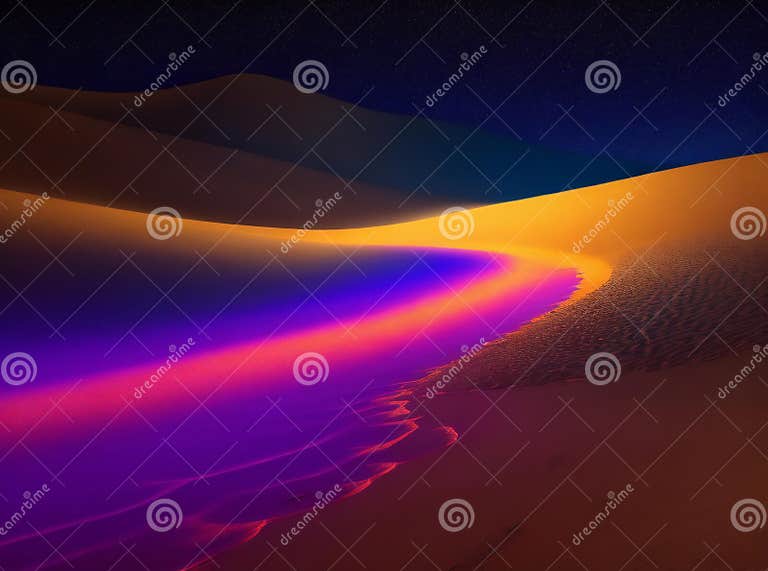 Neon sand Desert stock illustration. Illustration of text - 290000377