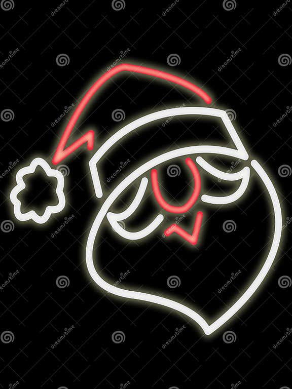 Neon santa face stock illustration. Illustration of jolly - 317034