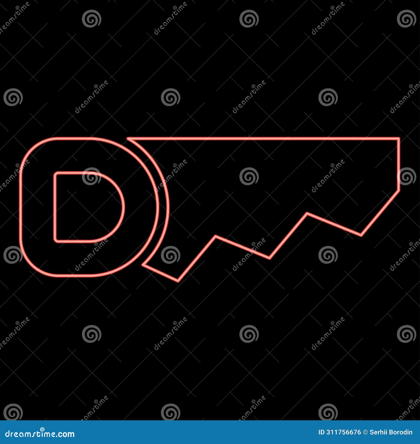 Neon Saw Red Color Vector Illustration Image Flat Style Stock Vector ...